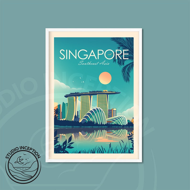 Singapore Print Poster Singapore Wall Art Gift Asia Poster - Etsy