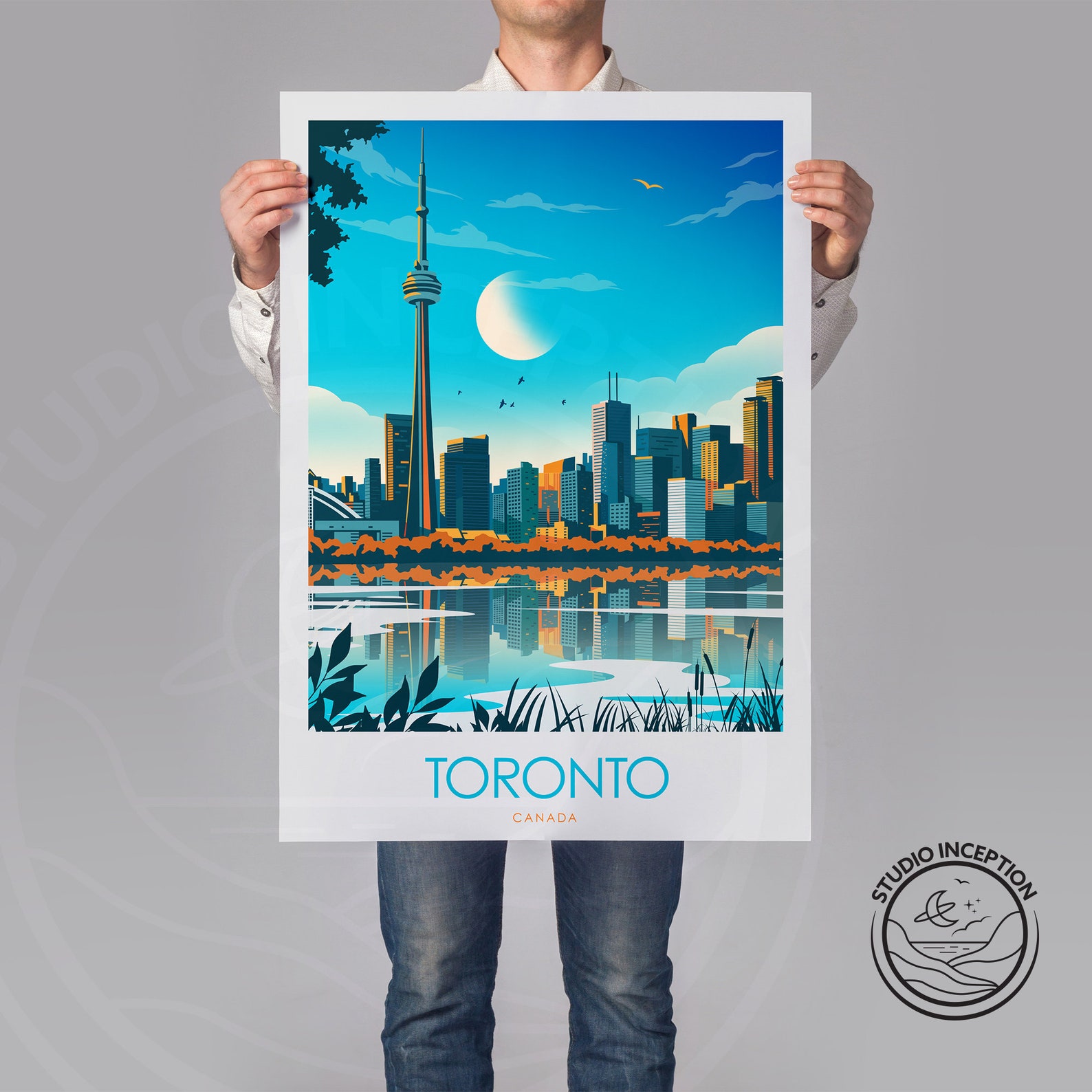 Toronto Skyline Travel Print Canada Poster - Etsy
