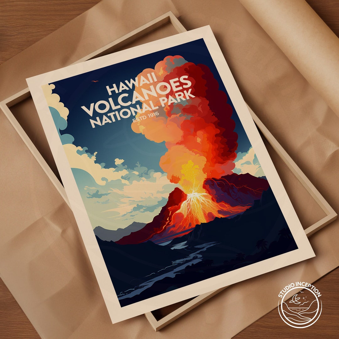 Hawaii Volcanoes Print, National Park Poster, Framed Travel Prints, the ...