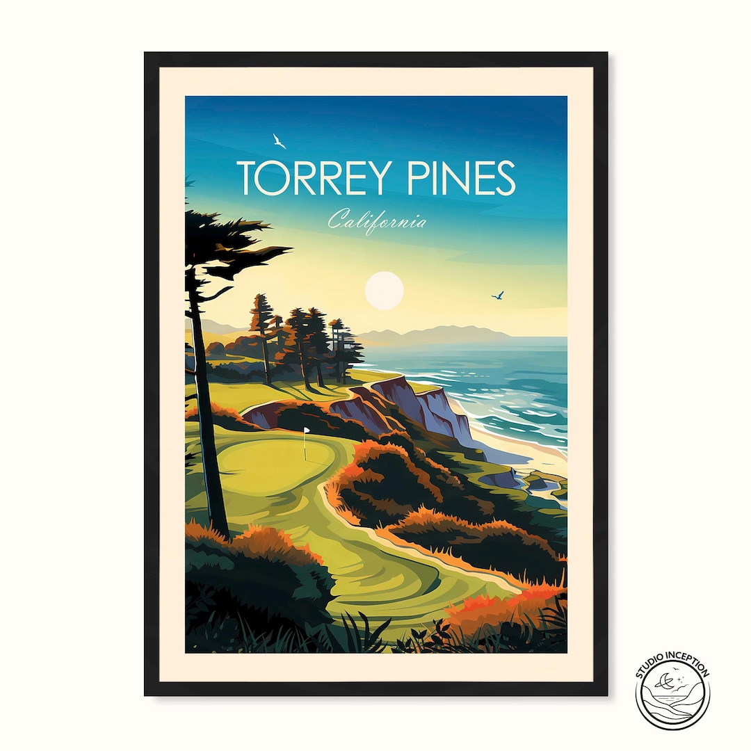 Torrey Pines Art Print Torrey Pines Golf Course Poster Gift for Golfer ...