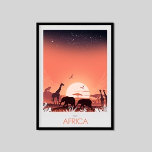Poster Art Print Visit Africa Travel Print Travel Poster - Etsy