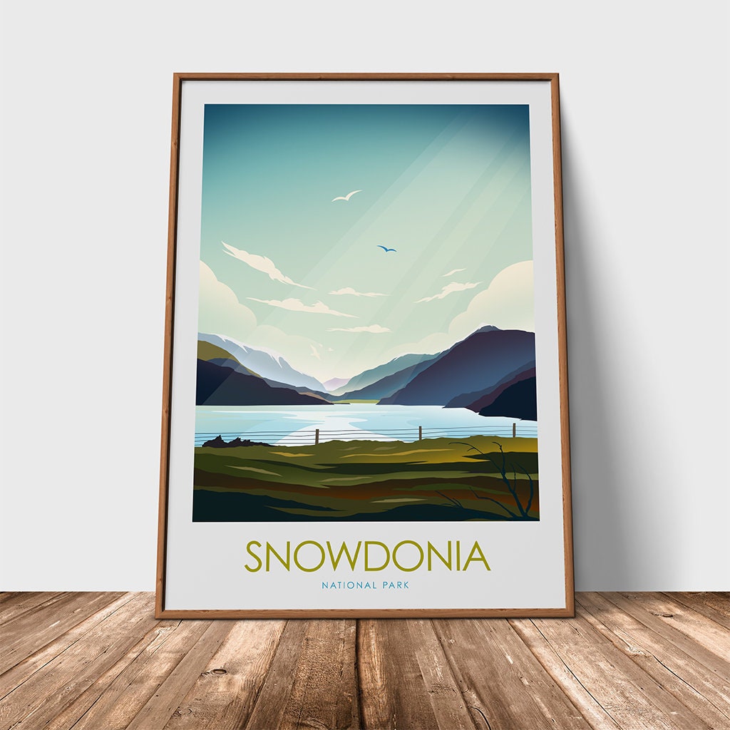 Snowdonia Print Travel Poster National Park Wales Travel | Etsy UK
