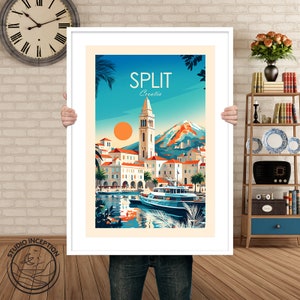 Split Print Travel Poster Wall Art Split Home Décor Wall Hanging Split ...