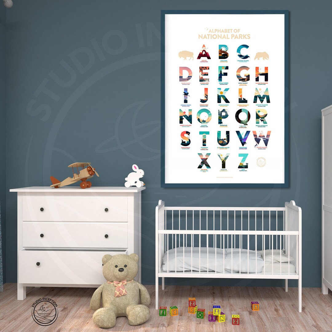 Nursery Print National Park Alphabet Print With White - Etsy