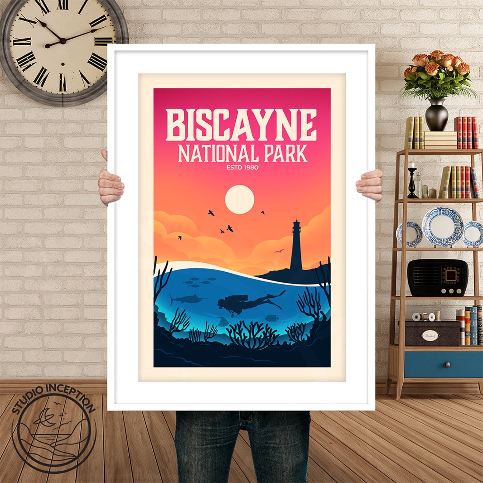 National Park Poster Print of Biscayne Biscayne National - Etsy