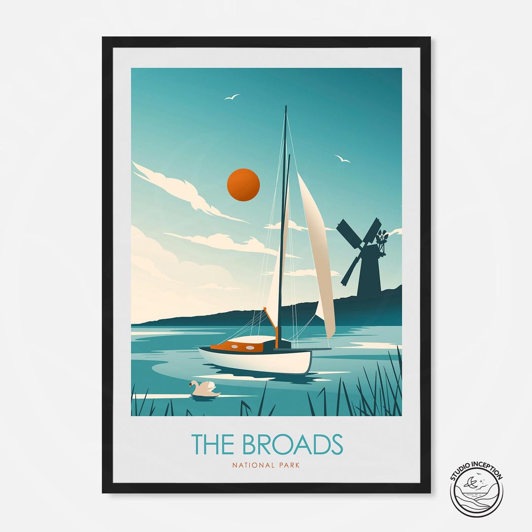 The Norfolk Broads Travel Poster Print - Etsy