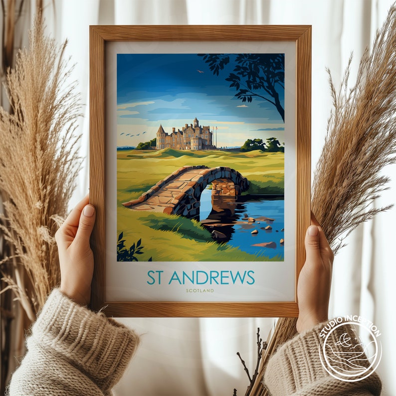 St Andrews Scotland Print Golf Club Gift for Golfer Scottish Golf Print ...