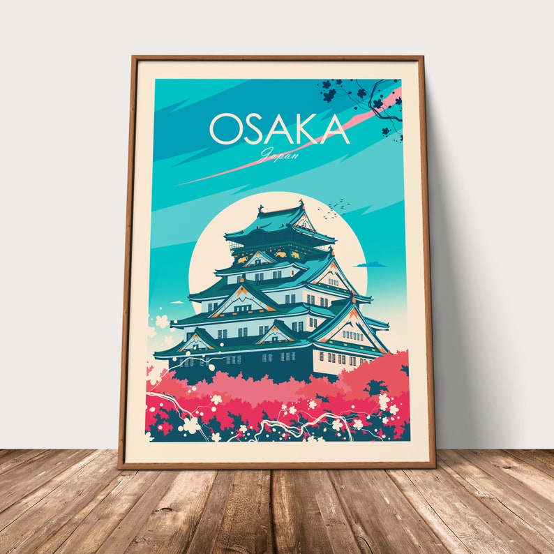 Osaka Poster, Japan, Osaka Print, Osaka Travel Poster, Japan Wall Art ...