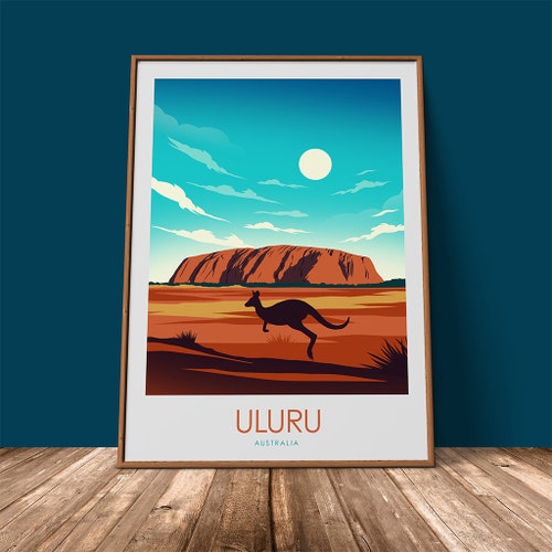 Uluru ayers Rock Australia Vintage Travel Poster - Etsy