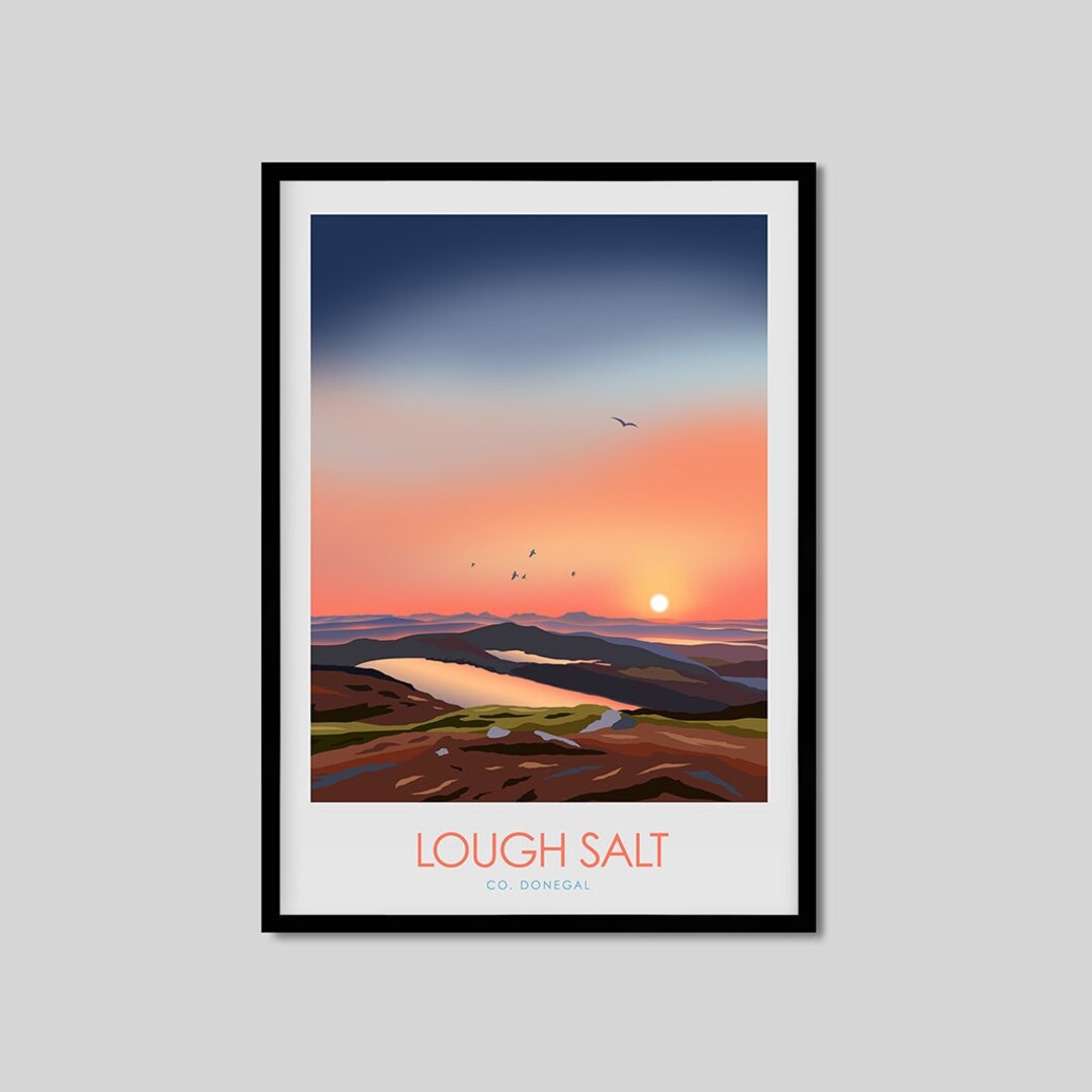 Lough Salt Co Donegal Travel Print, Wild Atlantic Way, Travel Print ...