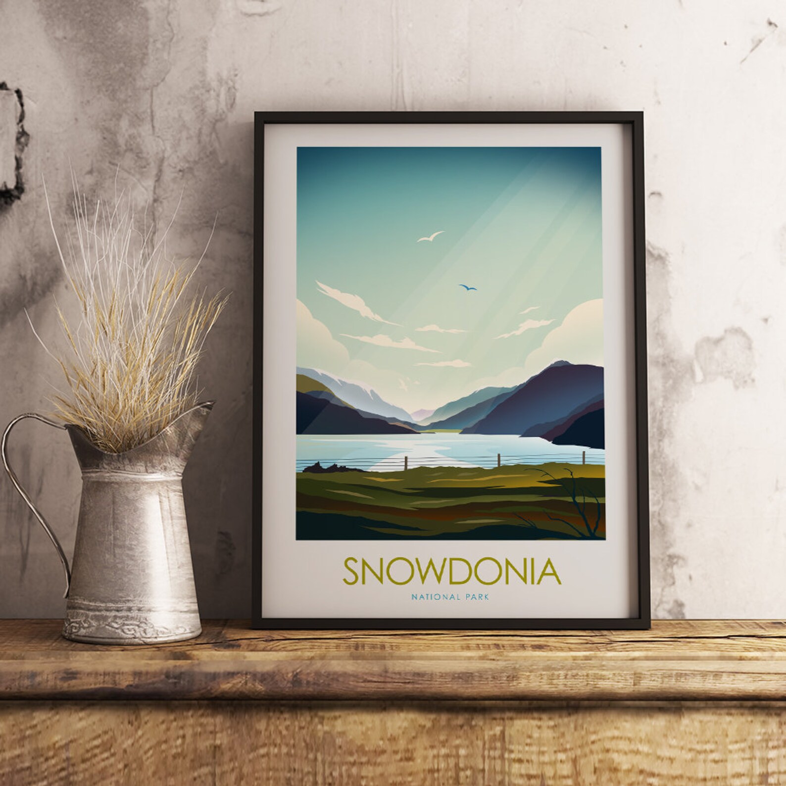 Snowdonia Print Travel Poster National Park Wales Travel | Etsy