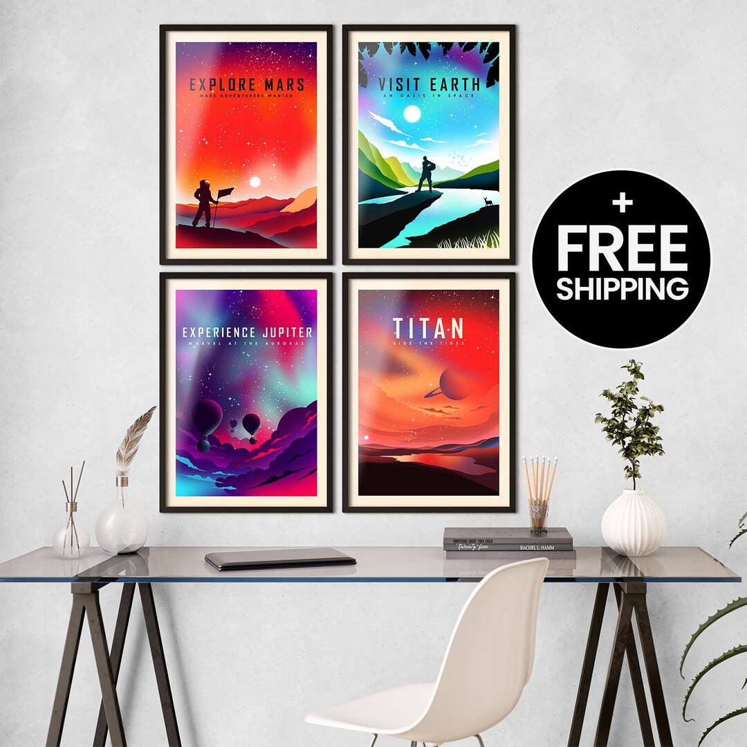 Space Print Travel Posters, Explore Mars, Visit Earth, Experience ...