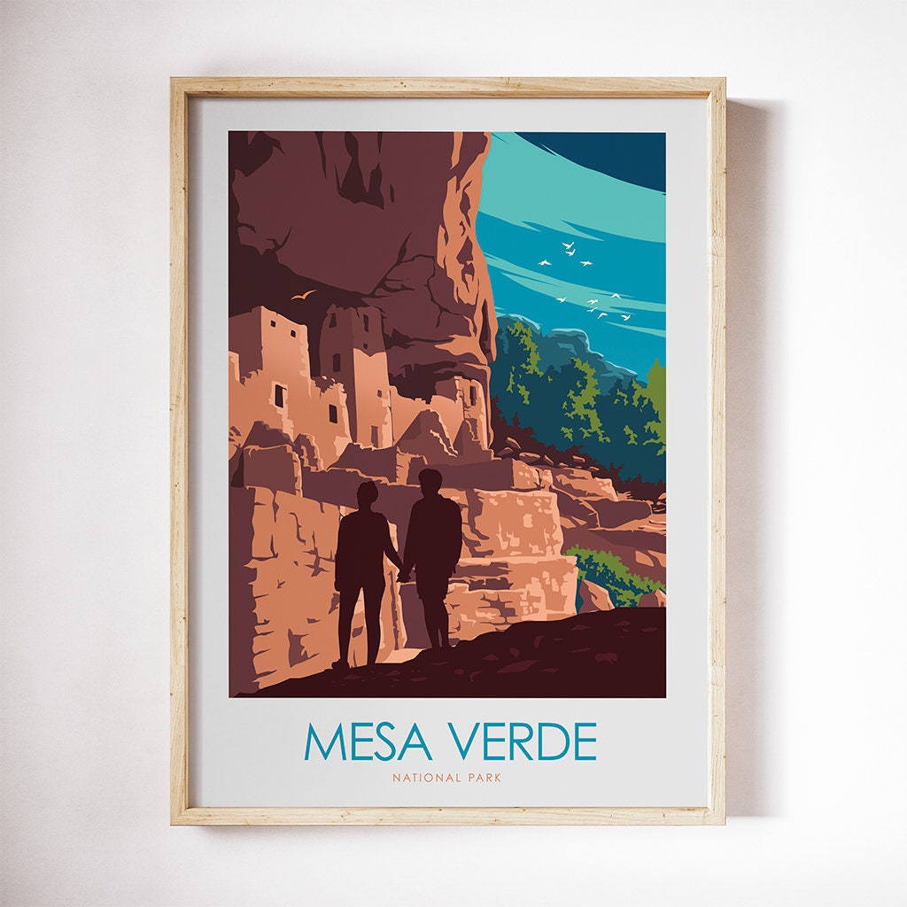 Mesa Verde National Park Travel Poster Print, Minimalist Poster, Wall ...