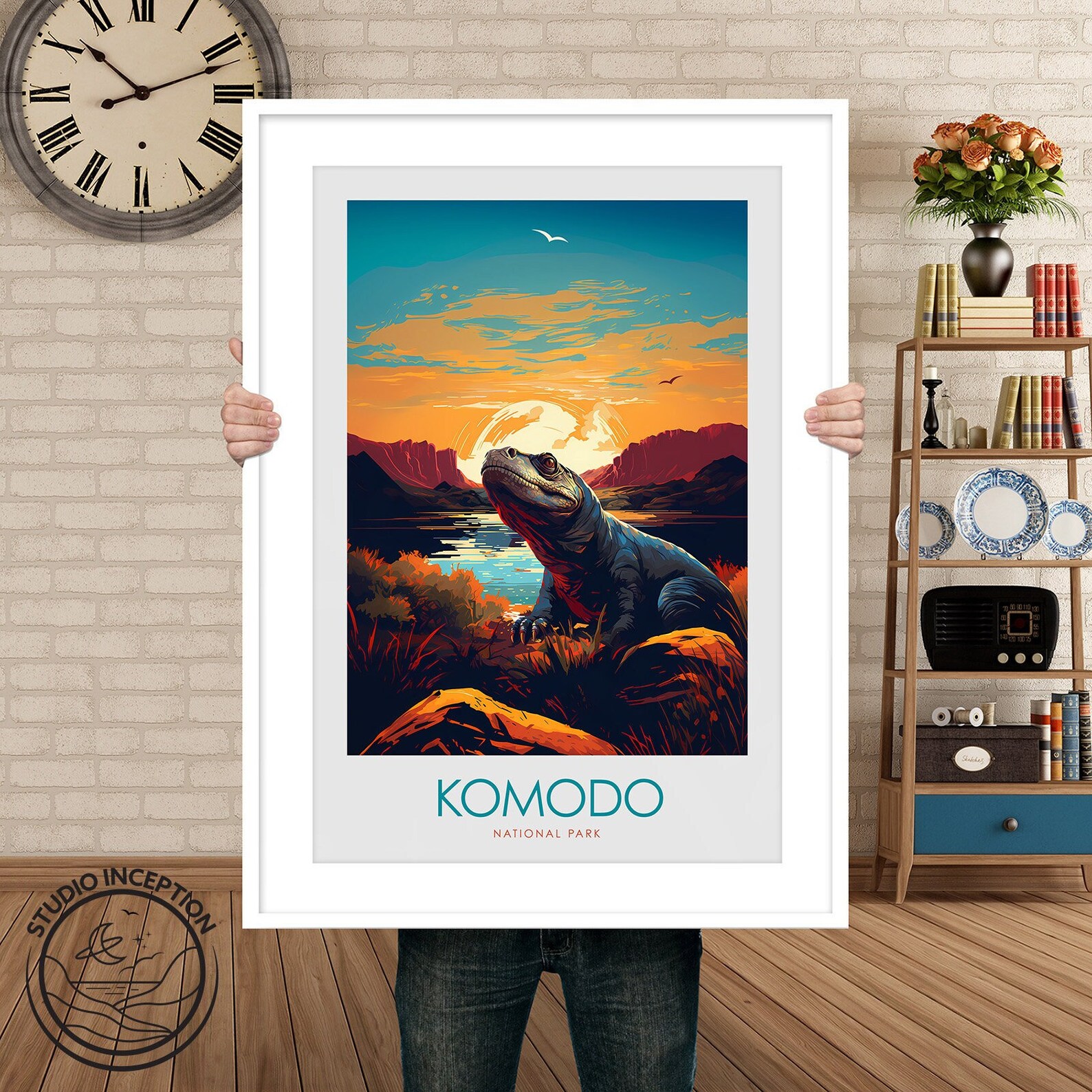 Komodo Indonesia Print Komodo National Park Minimalist Poster ...