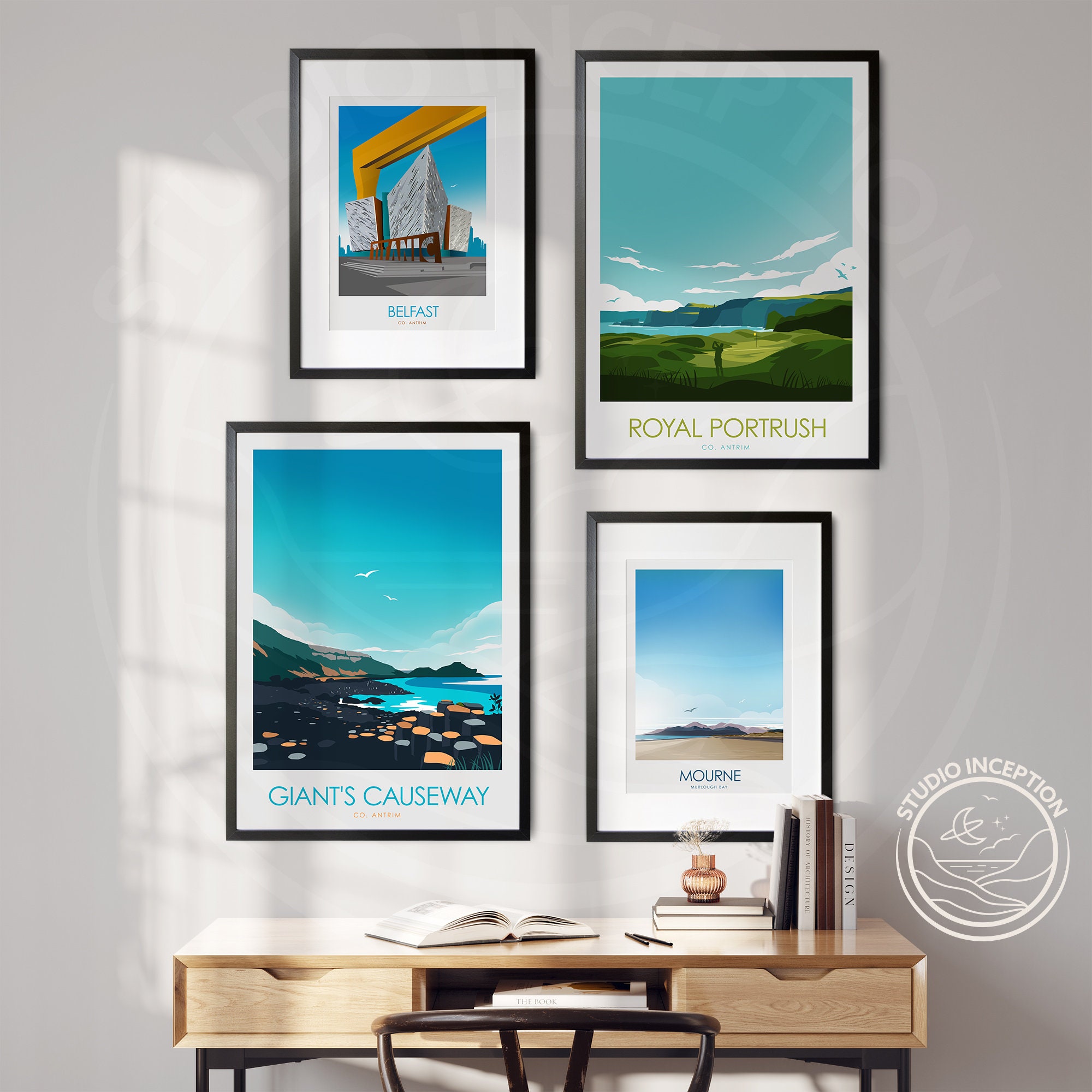 Giants Causeway Print, Northern Ireland Travel Print, Travel Poster ...