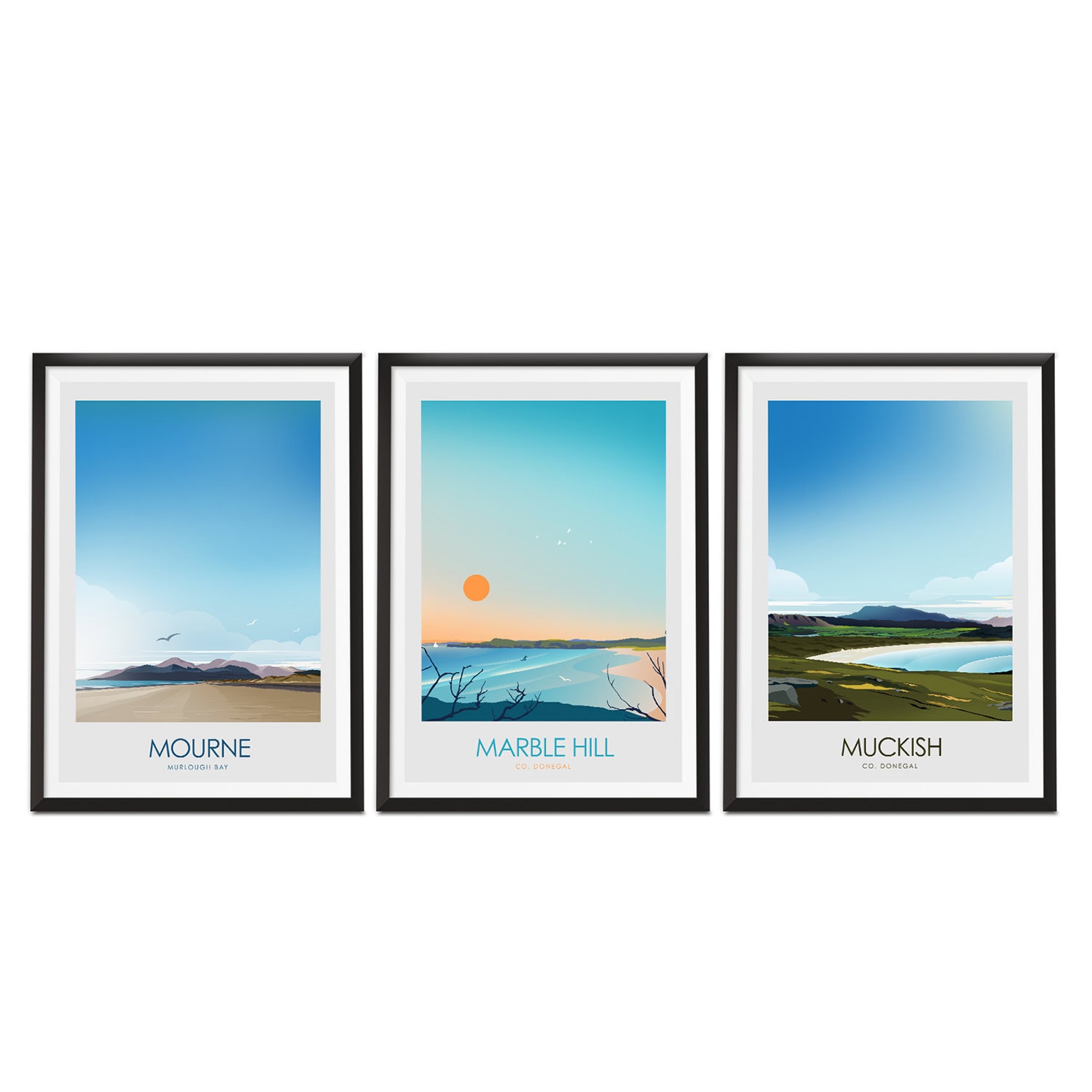 Travel Poster of Marble Hill Beach Dunfanaghy Co Donegal Print, Travel ...