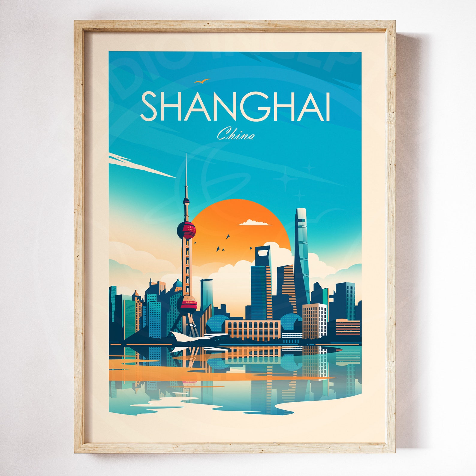 Shanghai Traditional Print Poster, China Print Wall Art, Shanghai Print ...