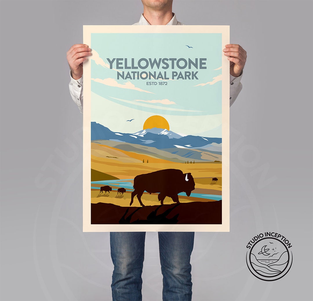 Yellowstone Print Yellowstone National Park Poster - Etsy