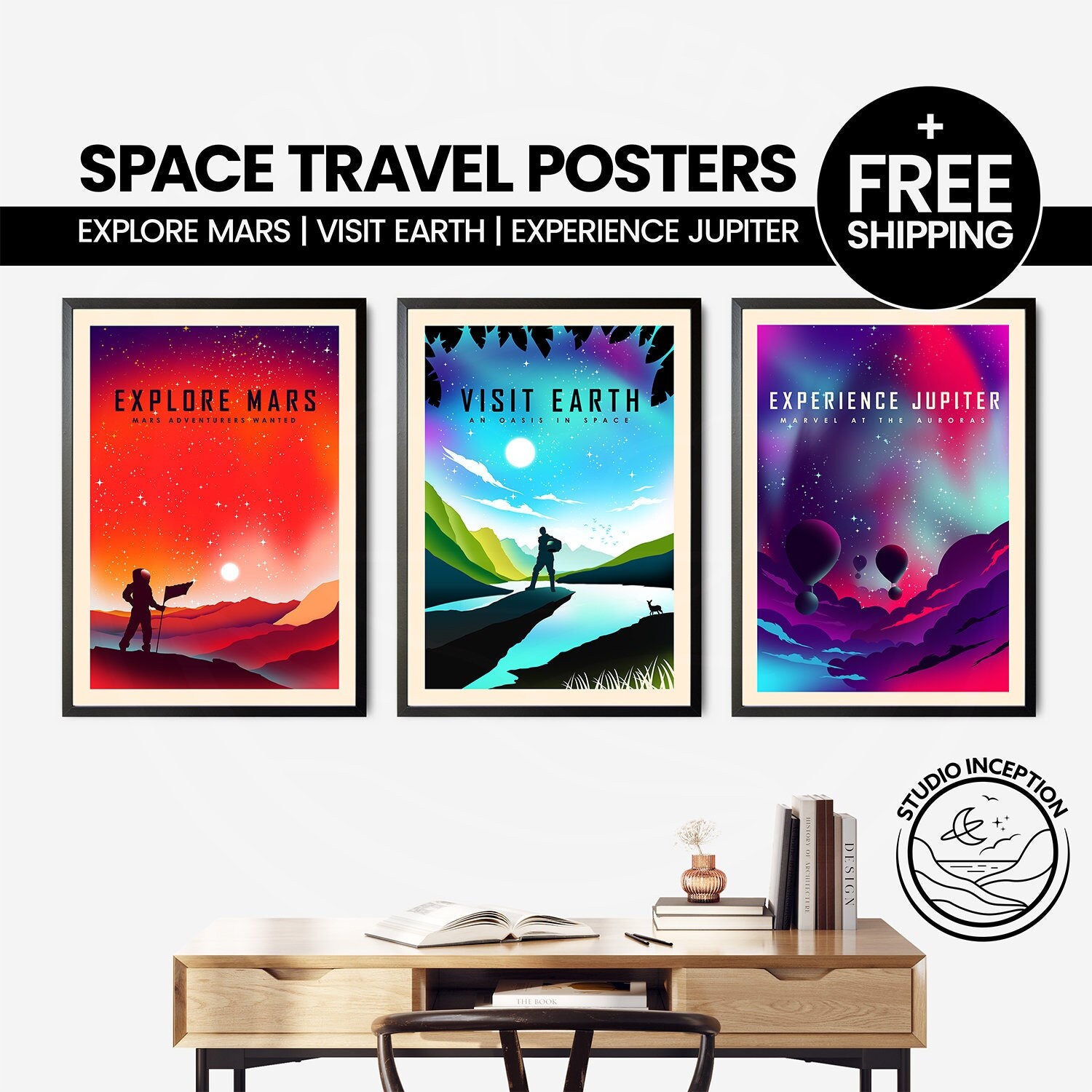 Nasa Earth And Mars Poster