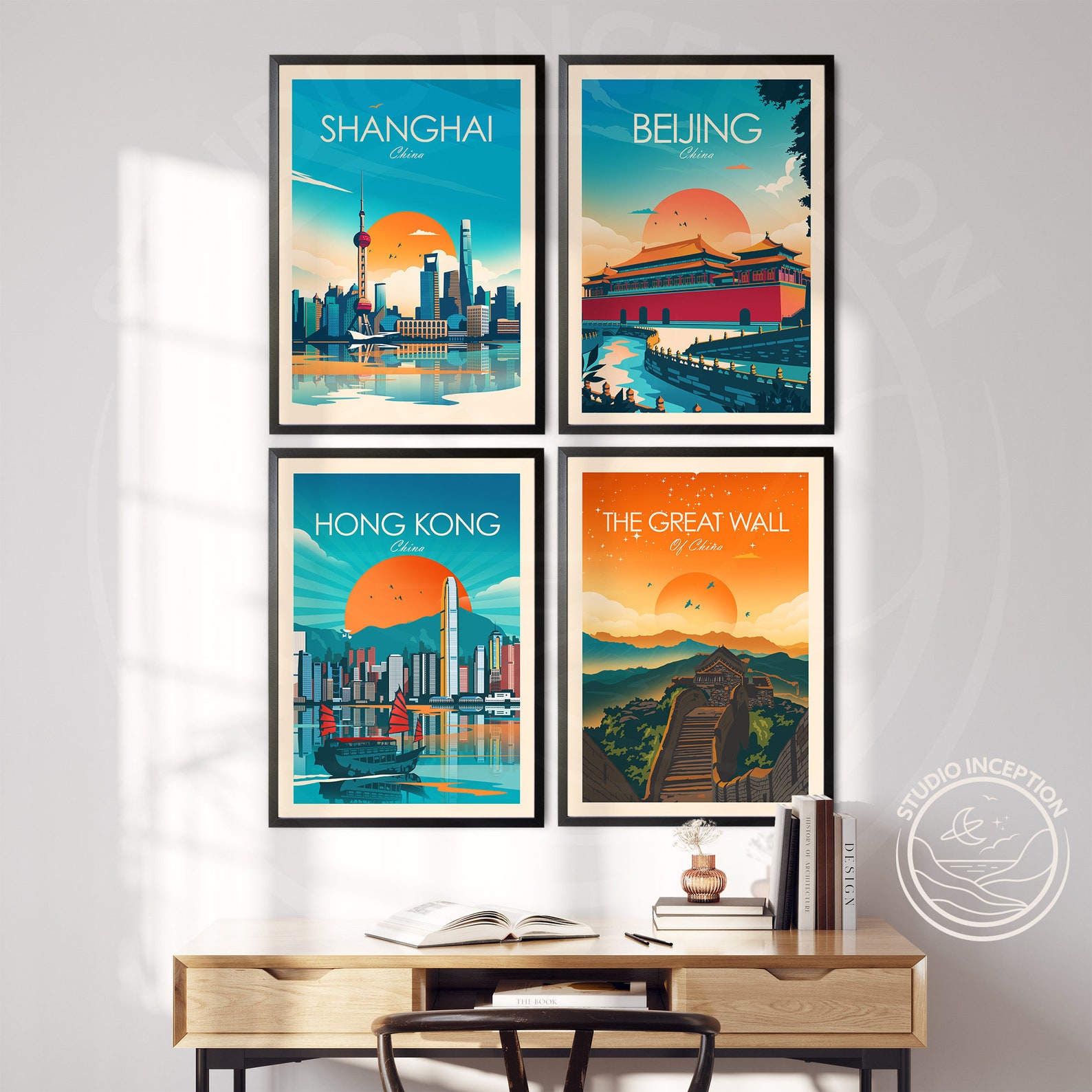 Shanghai Traditional Print Poster, China Print Wall Art, Shanghai Print ...