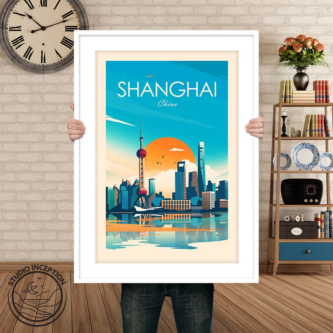 Shanghai Traditional Print Poster, China Print Wall Art, Shanghai Print ...