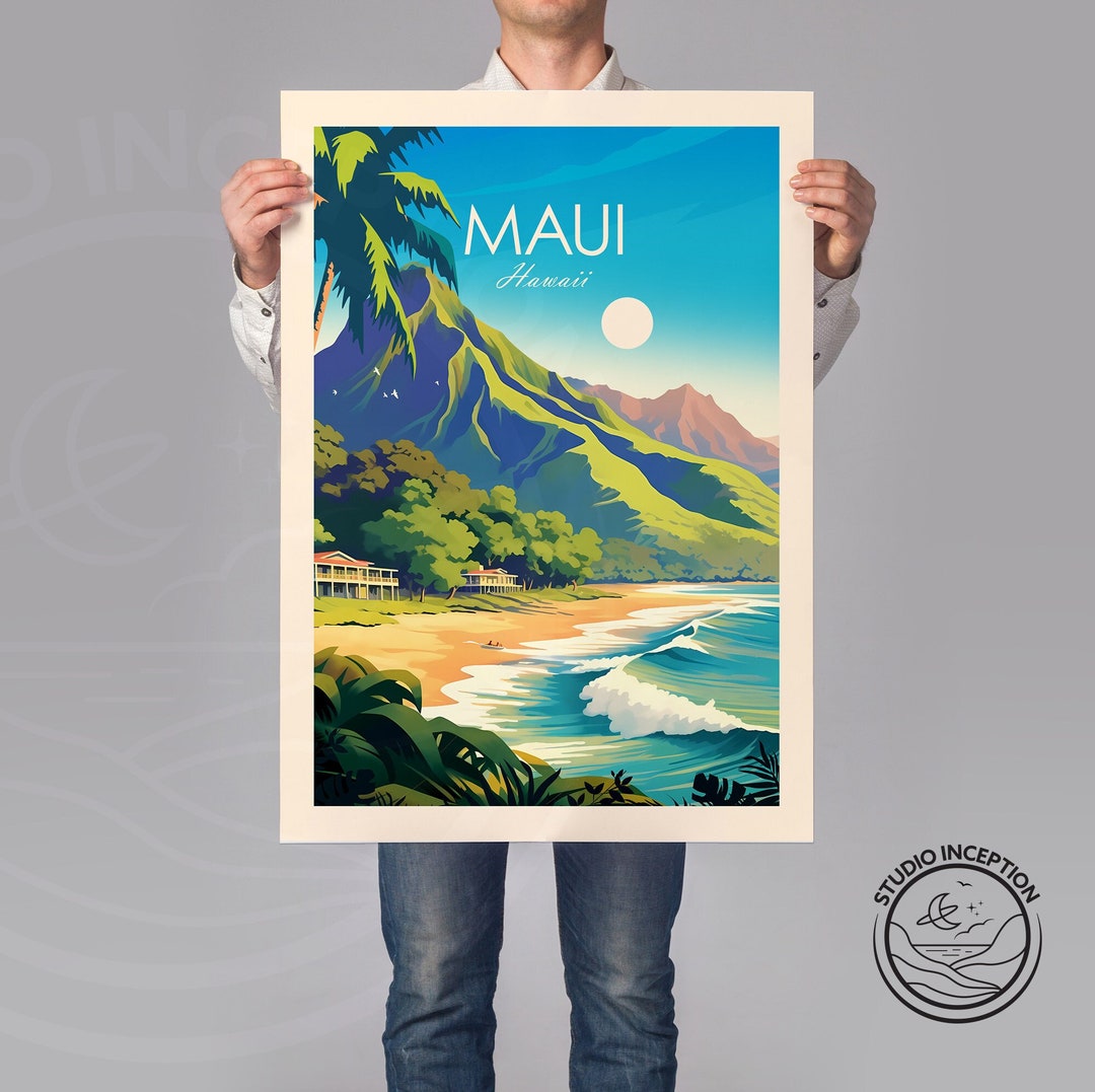Maui Print Wall Art Maui Travel Print Maui Gift Wall Hanging Home Decor ...