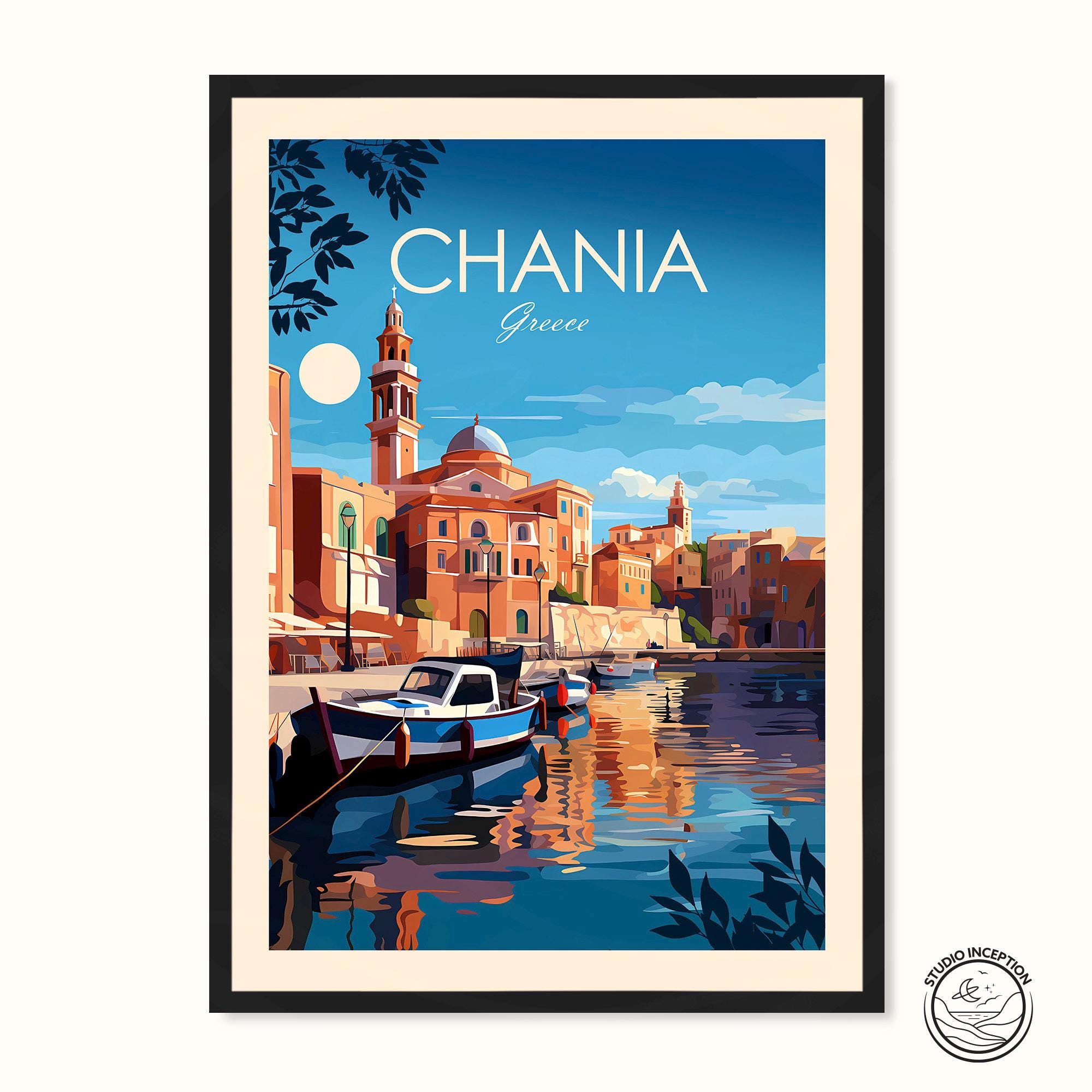 Chania Traditional Print, Crete Poster, Greece Wall Art Wall Hanging ...