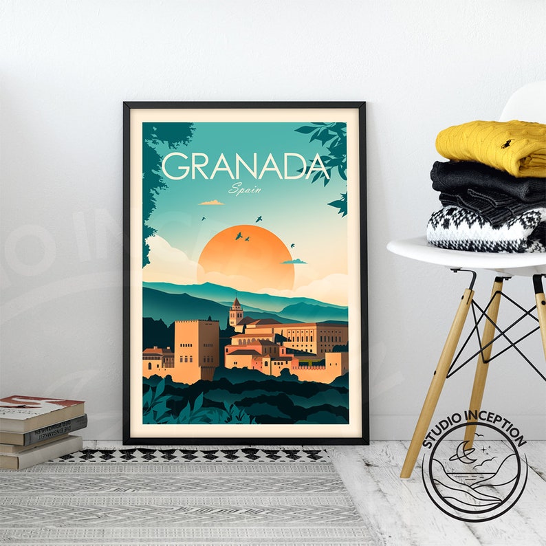 Granada Print Spain Wall Art Spain Gift Spain Poster - Etsy