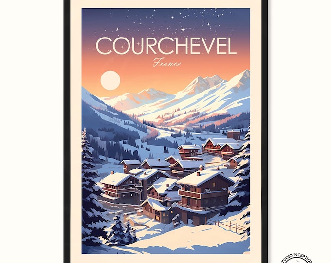 Courchevel Travel Poster | Courchevel Ski Resort France | Courchevel ...