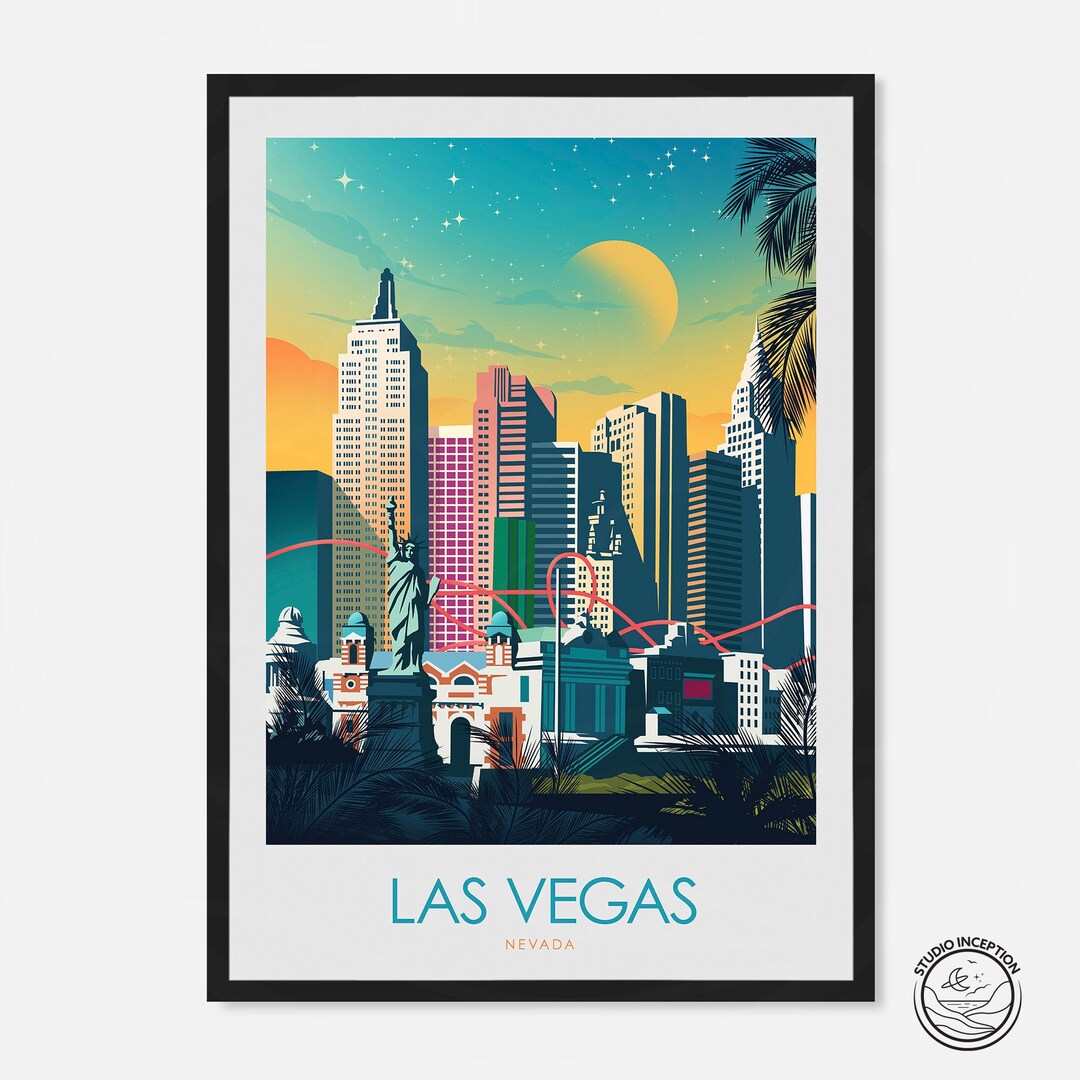 Las Vegas Print Nevada Art Print, Travel Print, Travel Poster ...