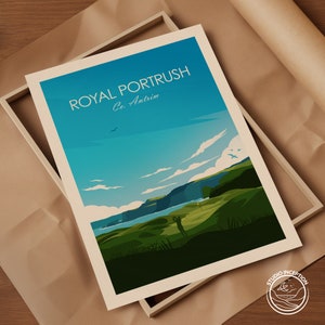 Royal Portrush Golf Course Print Northern Ireland Golf Poster Portrush ...
