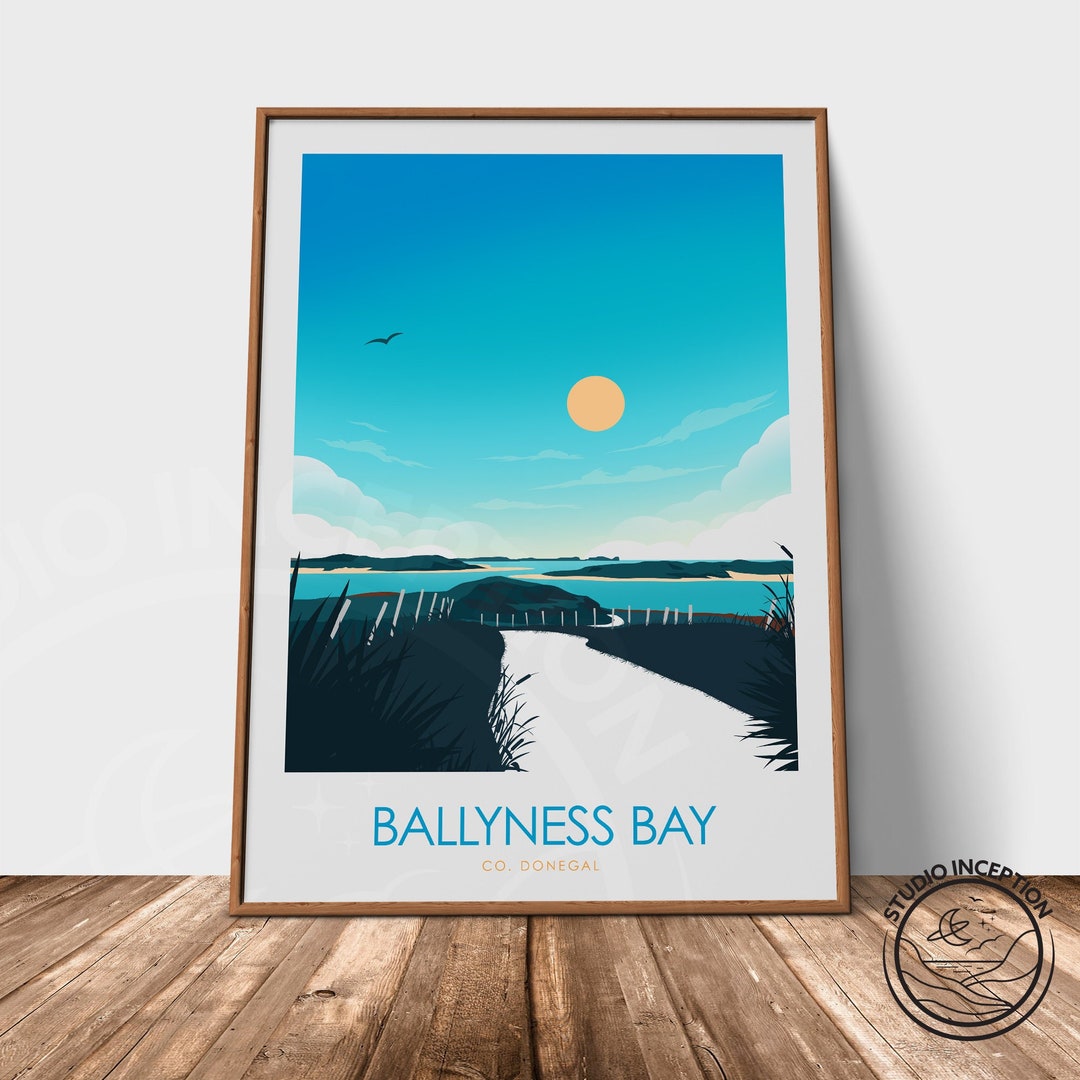Donegal Travel Poster Ballyness Bay Falcarragh Travel Print - Etsy UK