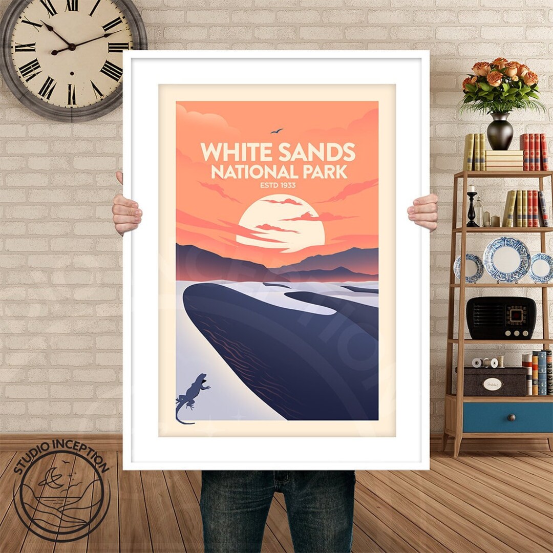 National Park Print of White Sands National Park ESTD 1933 | White ...