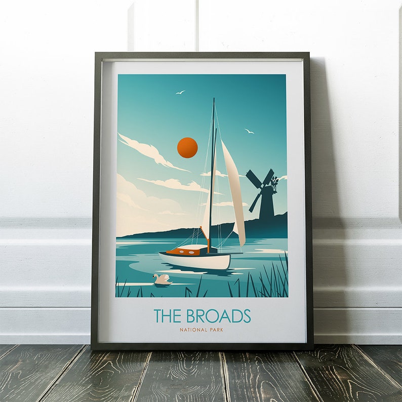 The Norfolk Broads Travel Poster Print - Etsy UK