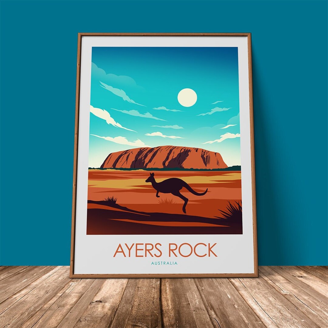Ayers Rock / Uluru Art Print Australia Travel Poster by - Etsy