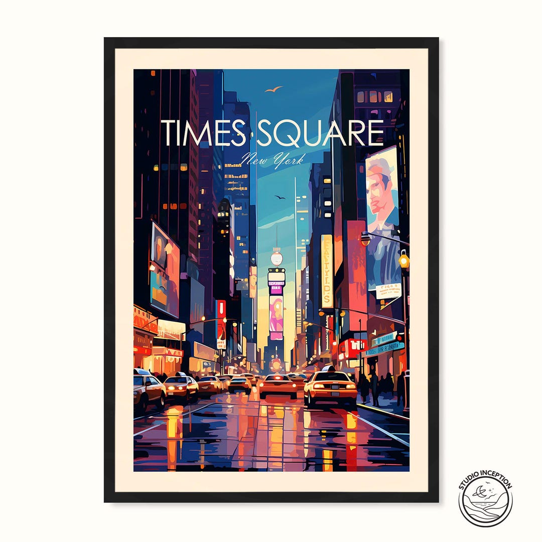Times Square Print, New York Wall Art, United States, New York Poster ...