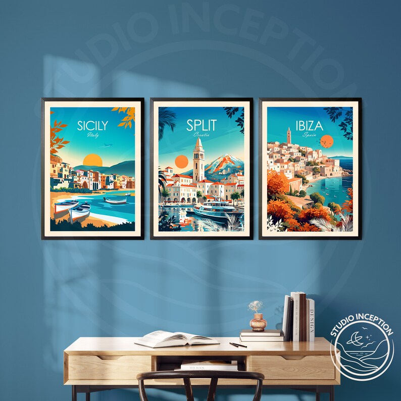 Split Print Travel Poster Wall Art Split Home Décor Wall Hanging Split ...