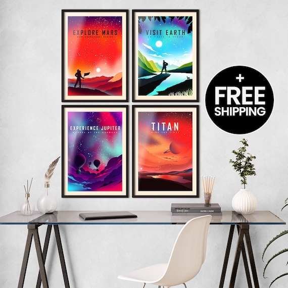 Nasa Earth And Mars Poster