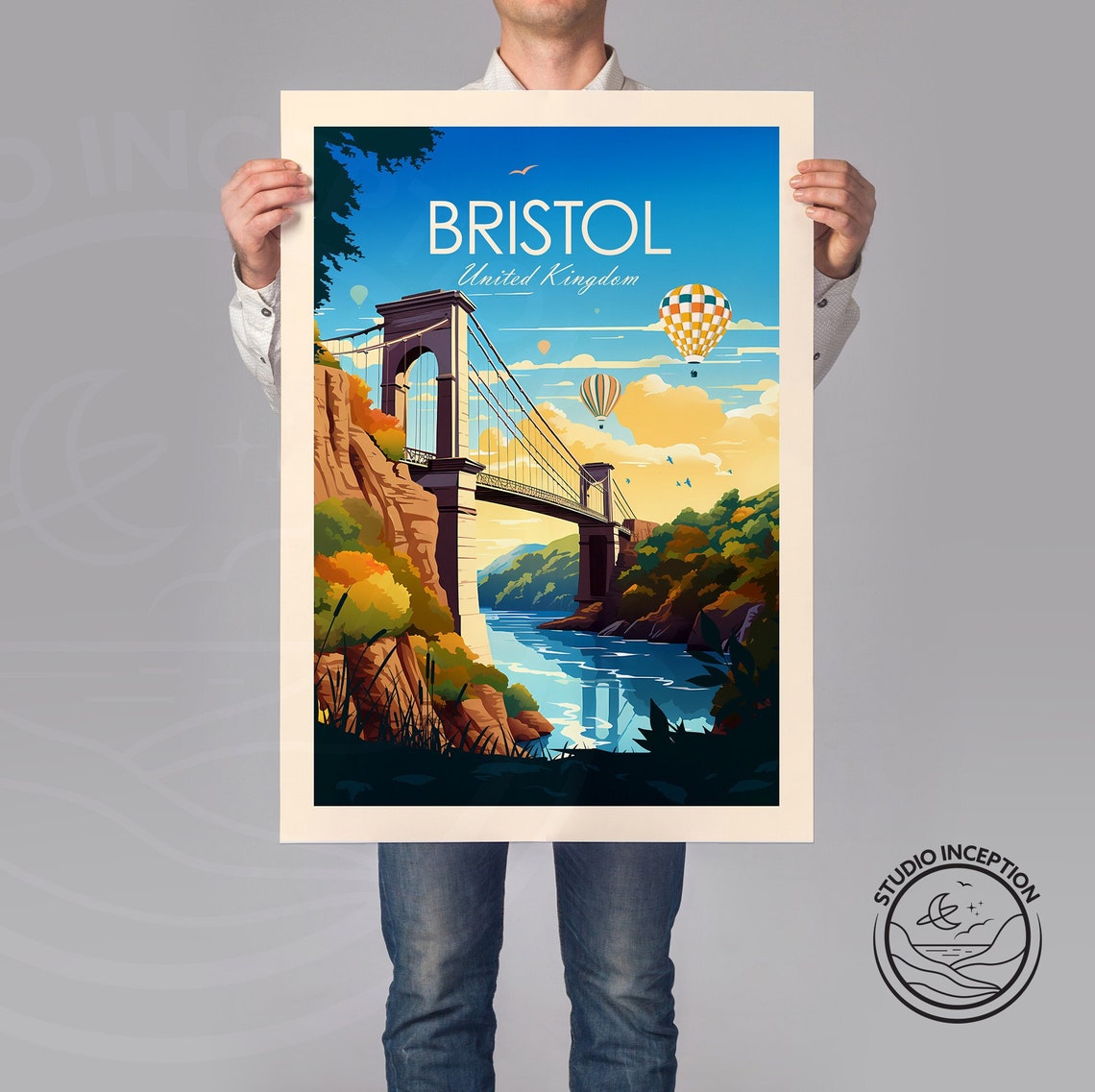 Bristol Clifton Bridge Print, Travel Poster, England Art, Travel Gift ...