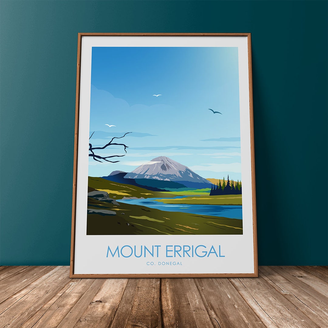 Mount Errigal Irish Travel Poster, Donegal Travel Poster, Visit Ireland ...