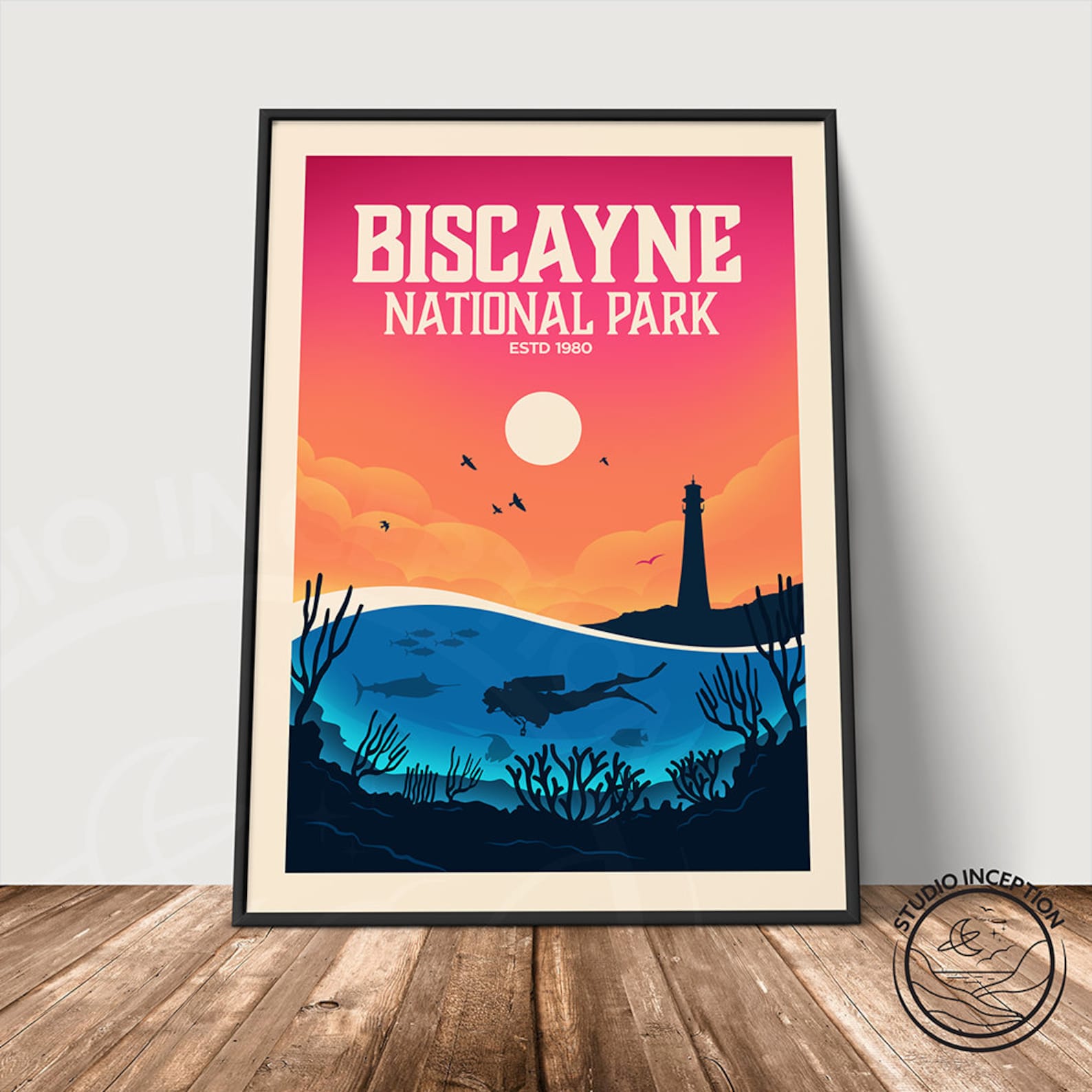 National Park Poster Print of Biscayne Biscayne National - Etsy