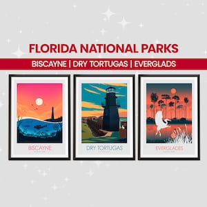 Florida National Park Print Set | Set of 3 Prints | National Park ...