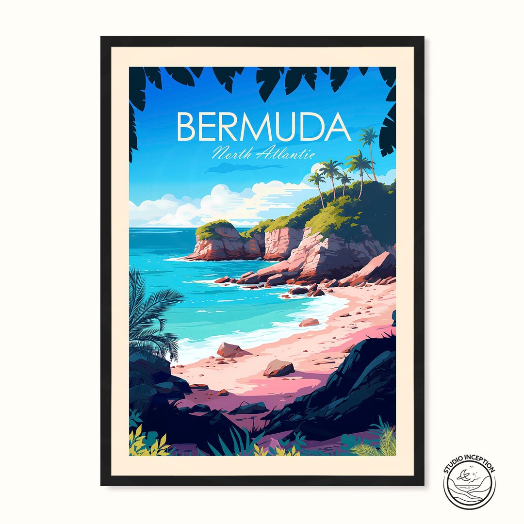 Bermuda Traditional Travel Print Bermuda Wall Art Bermuda Wall Hanging ...