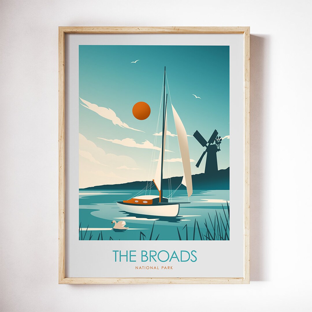 The Norfolk Broads Travel Poster Print - Etsy