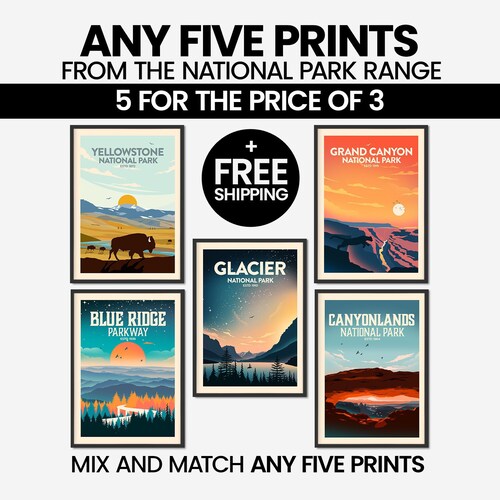 Money Saving Offer Any 3 National Park Prints Art Travel - Etsy