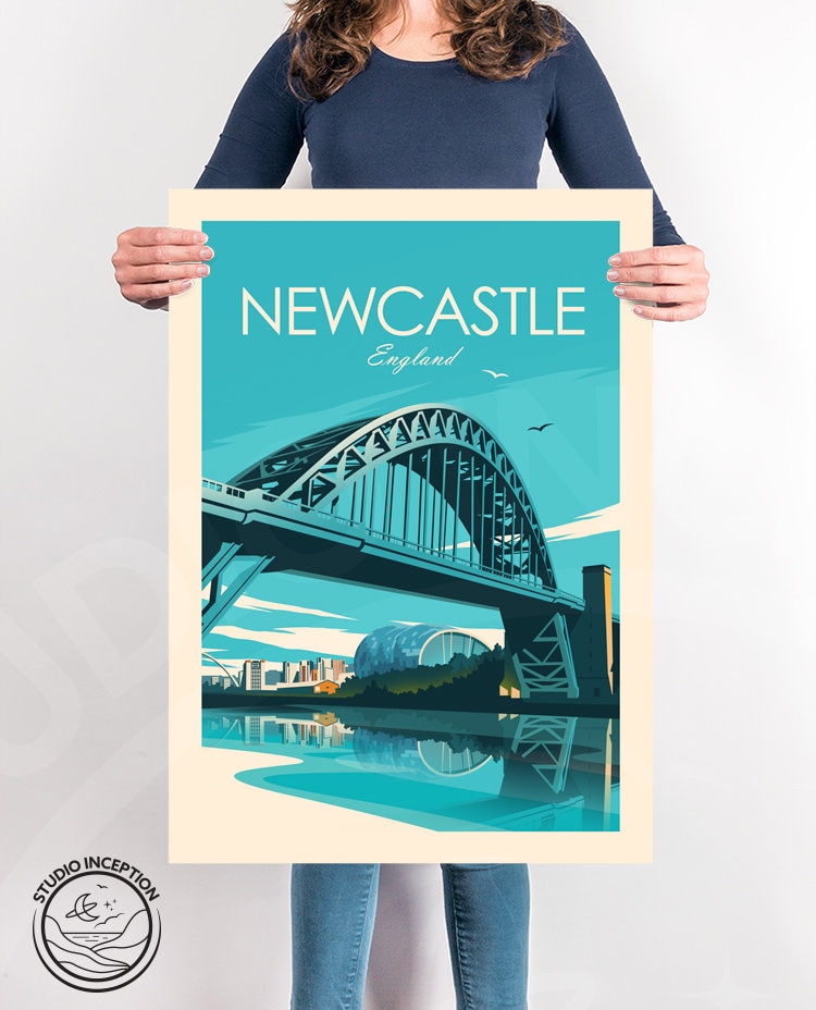 Newcastle Print, the Tyne Bridge, England Print, England Poster, Art ...