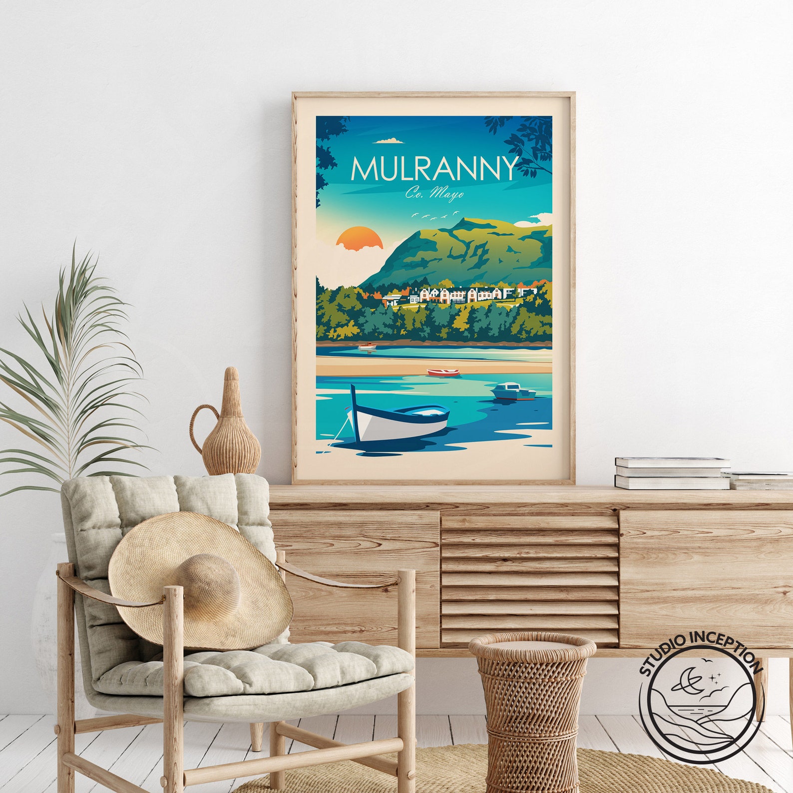 Mulranny Travel Print Co Mayo Poster Ireland Gift Landscape Art Prints ...