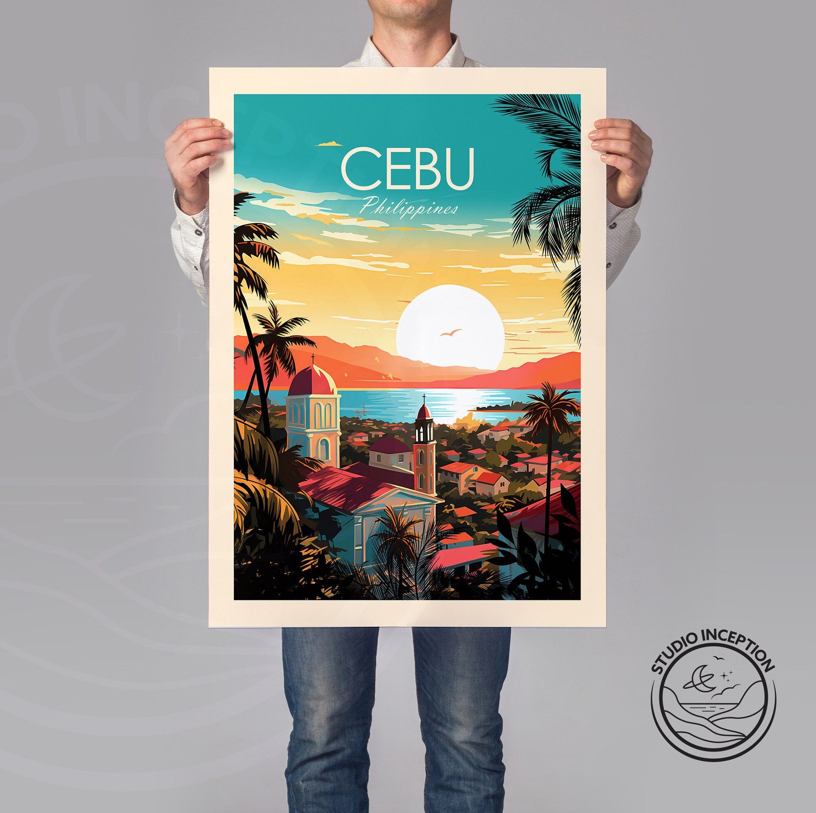 Cebu Print Poster, Philippines Wall Art, Gift, Asia Poster Print, Cebu ...