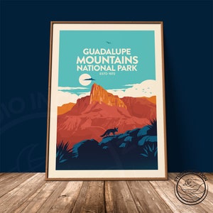 Guadalupe Mountains National Park Featuring Kit Fox Travel Poster by ...