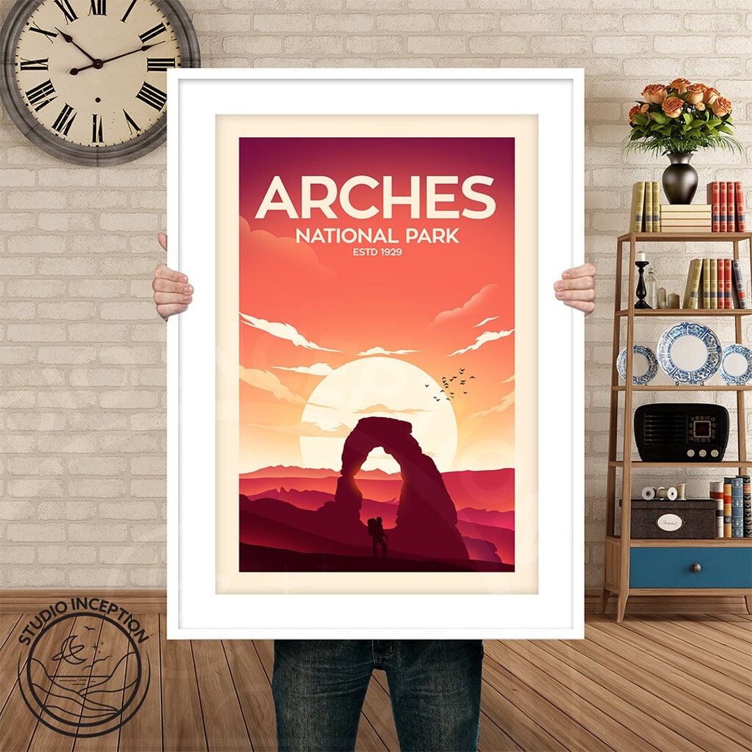 Arches National Park Print Poster Traditional Style, Arches National ...